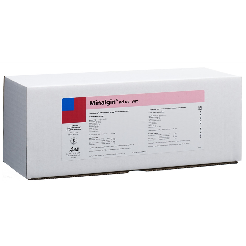 MINALGINE Inj Lös 500 mg/ml ad us. vet. Fl 100 ml | Sun Store Apotheke