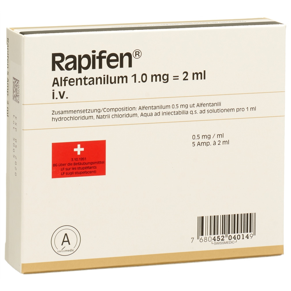 RAPIFEN Inj Lös 1 mg/2ml Amp 2 ml | Sun Store Apotheke
