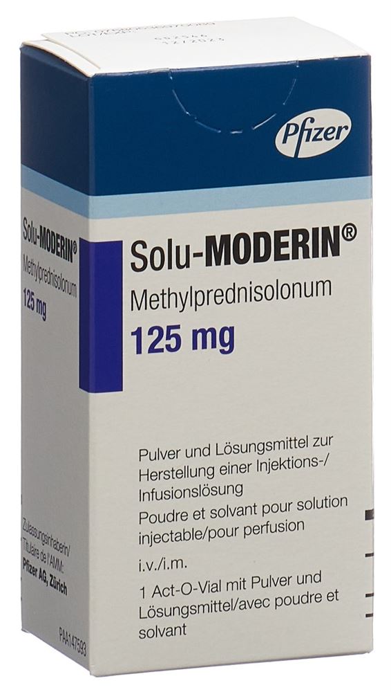 SOLU-MODERIN subst sèche 125 mg avec solvant Act O Vial 1 pce ...